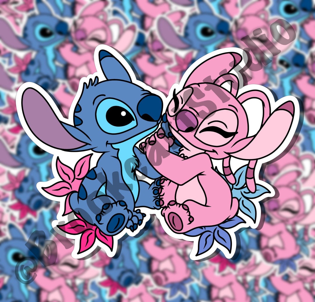 Disneys Lilo and Stitch Stitch and Angel Sticker - Etsy
