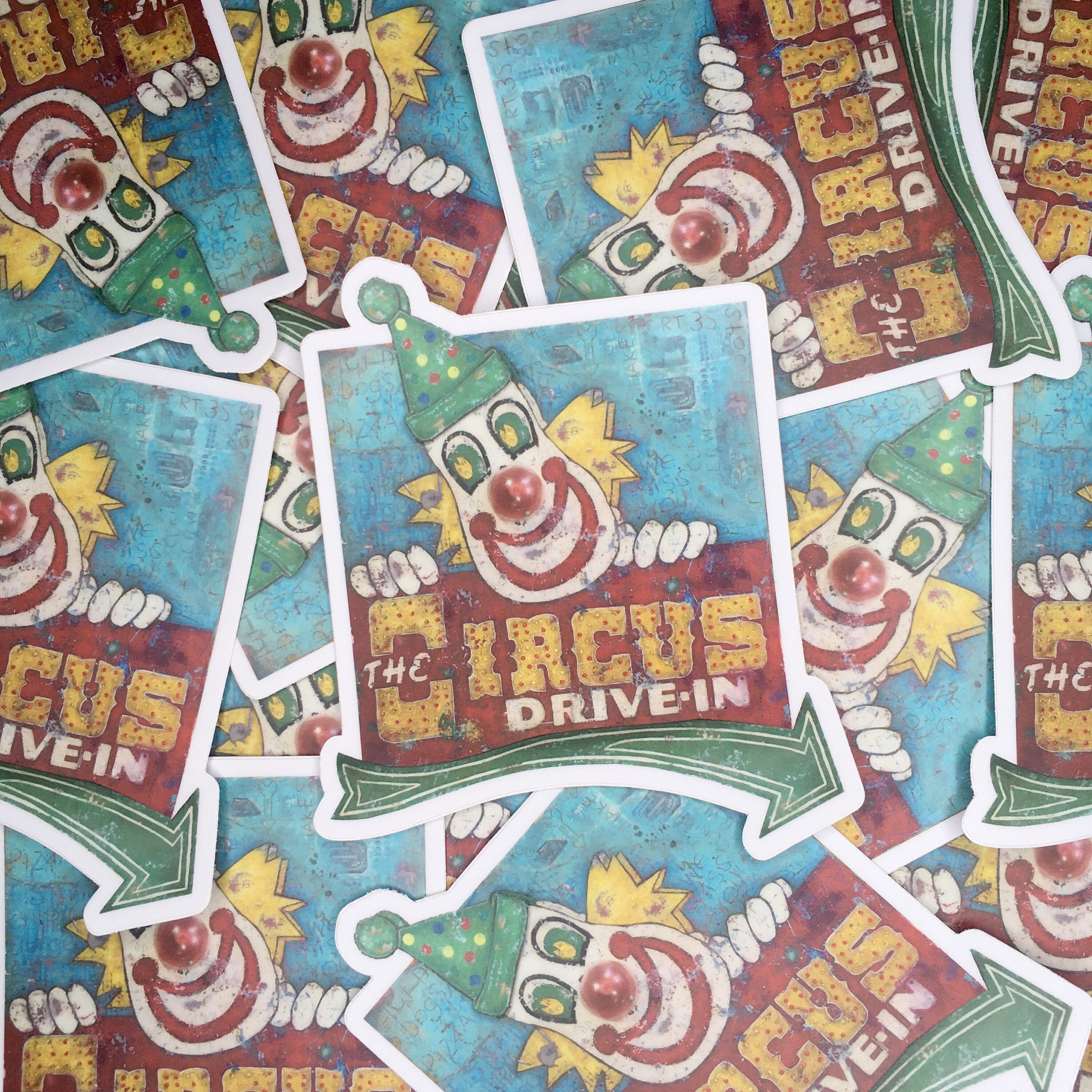 Circus Drive-in Vinyl Sticker - Die Cut - From My Original Painting ...