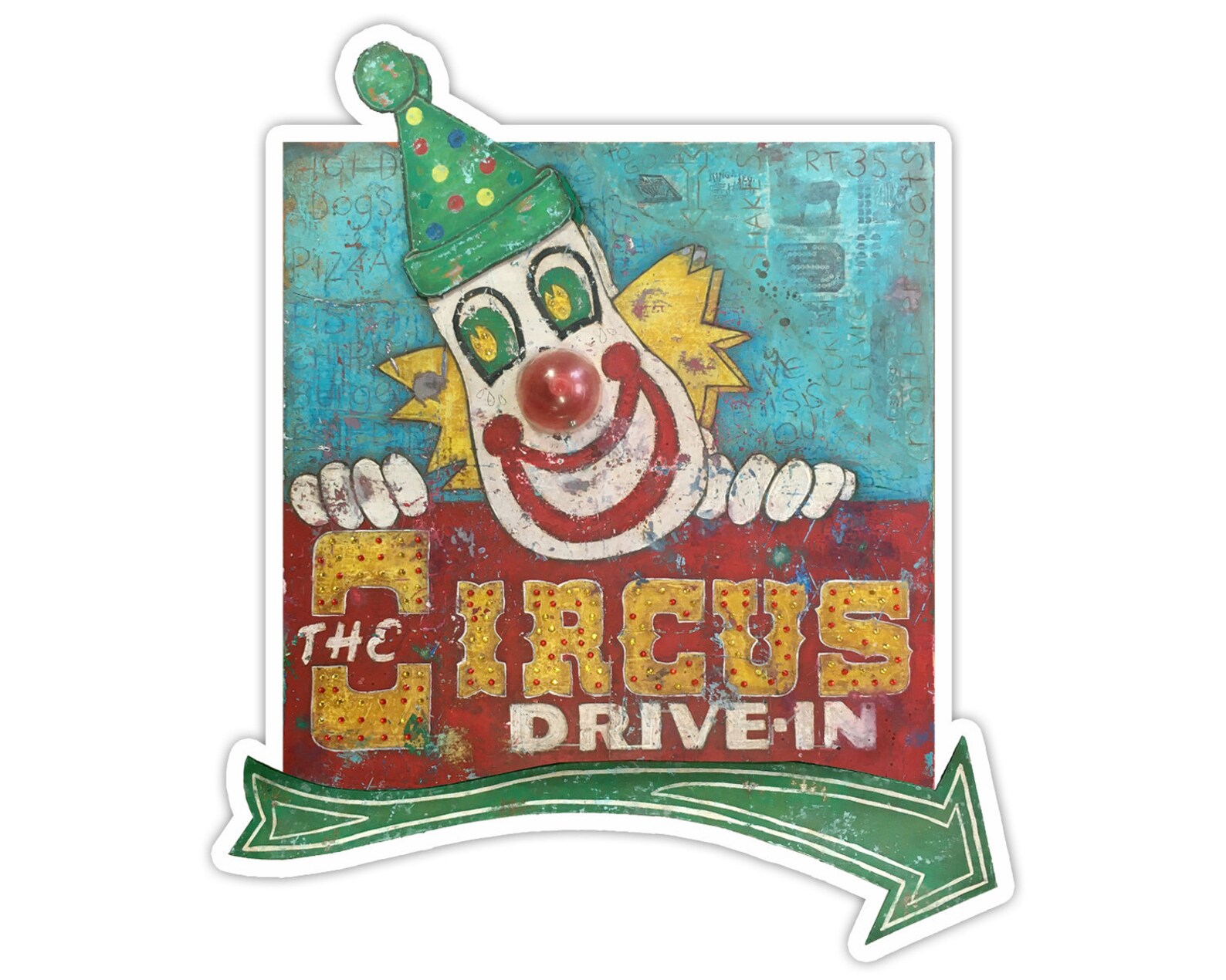 Circus Drive-in Vinyl Sticker - Die Cut - From My Original Painting ...