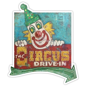 Circus Drive-in Vinyl Sticker - Die Cut - From My Original Painting ...