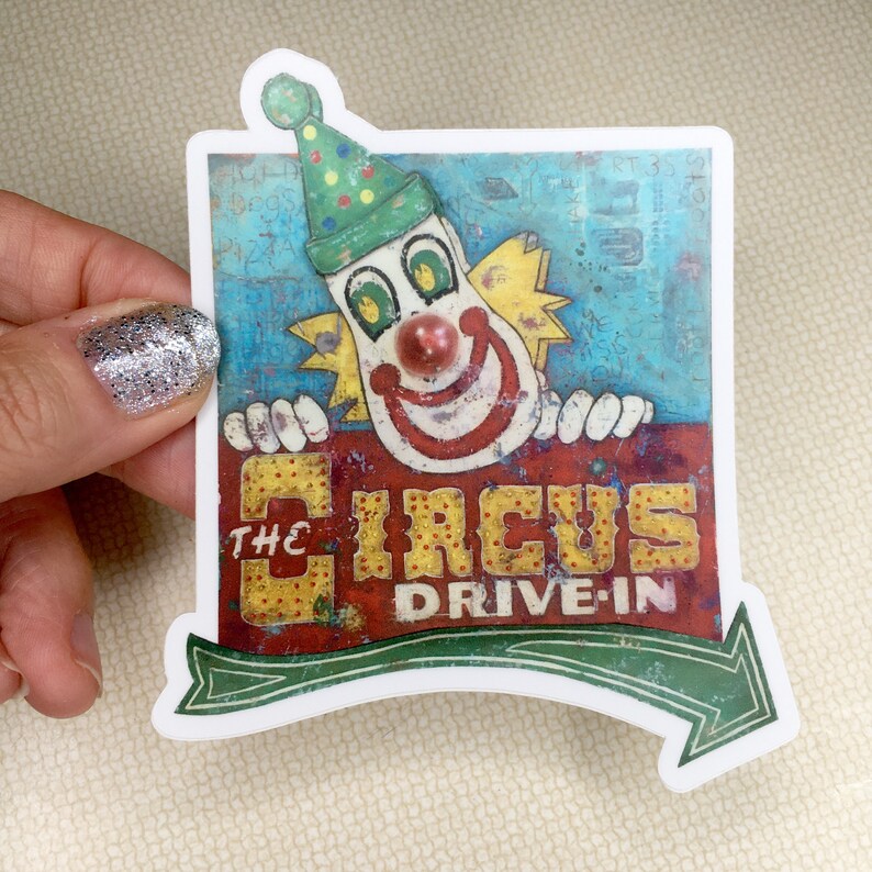 Circus Drive-in Vinyl Sticker - Die Cut - From My Original Painting ...