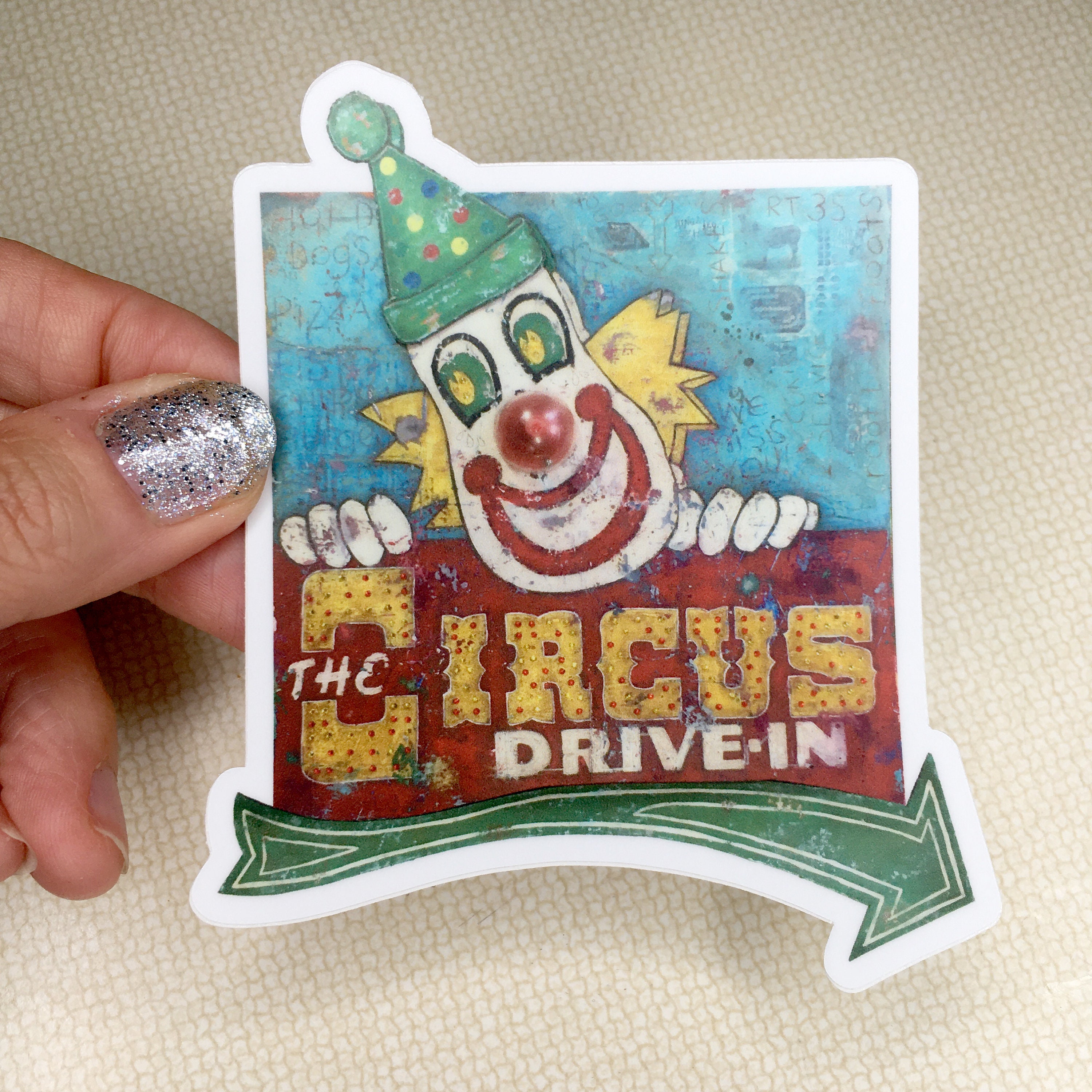 Circus Drive-in Vinyl Sticker - Die Cut - From My Original Painting ...