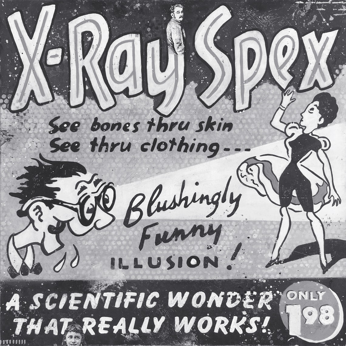 Original Painting 16x16 X-Ray Glasses Comic | Etsy