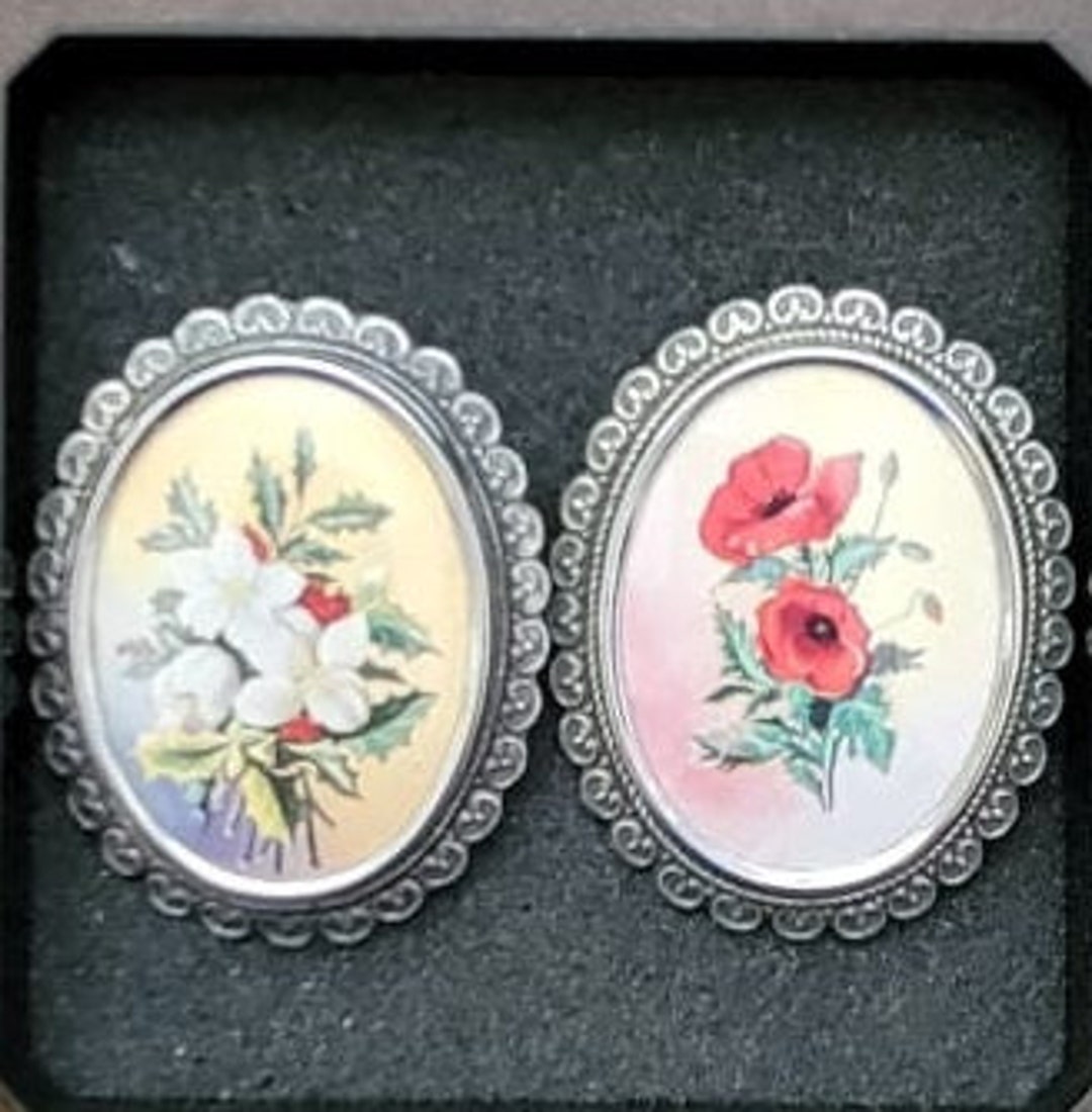 2 Vintage Thomas L Mott Pansies Brooches TLM Made in England, From the ...