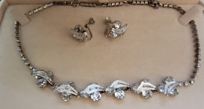 Vintage Jay Flex/jay Kel Sterling White Rhinestone Necklace and ...