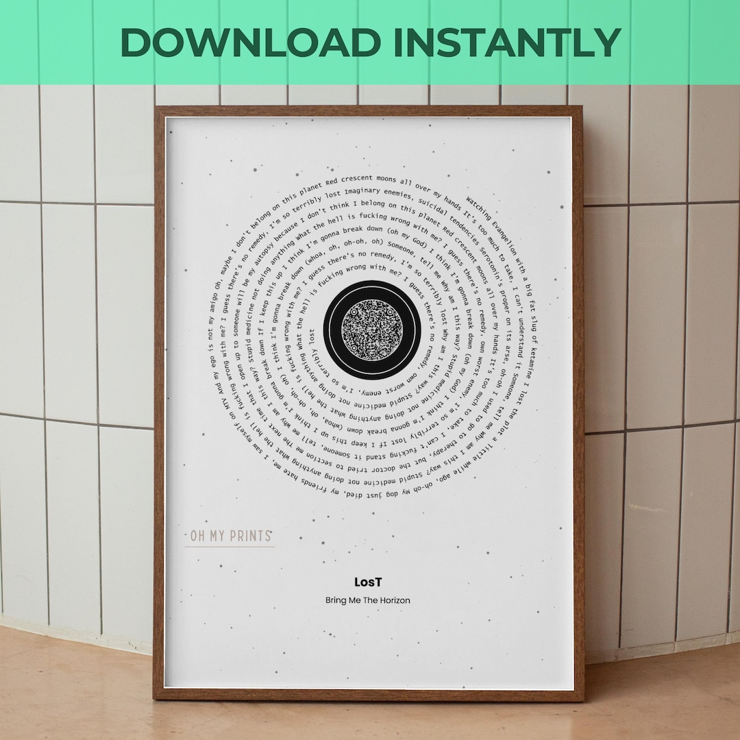 Lost BMTH Vinyl Print With QR Code, Digital Bring Me the Horizon ...