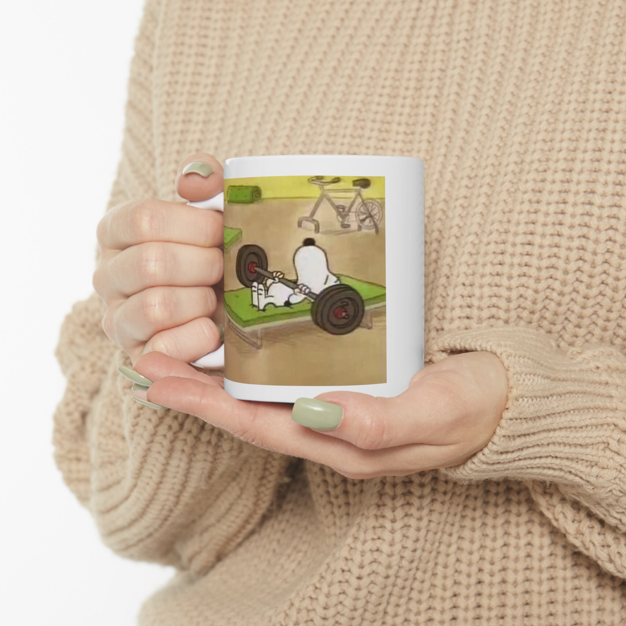 Snoopy Gym Meme Mug 11 Oz Silly, Mug, Coffee Cup, Meme, meme Mug, Weird ...