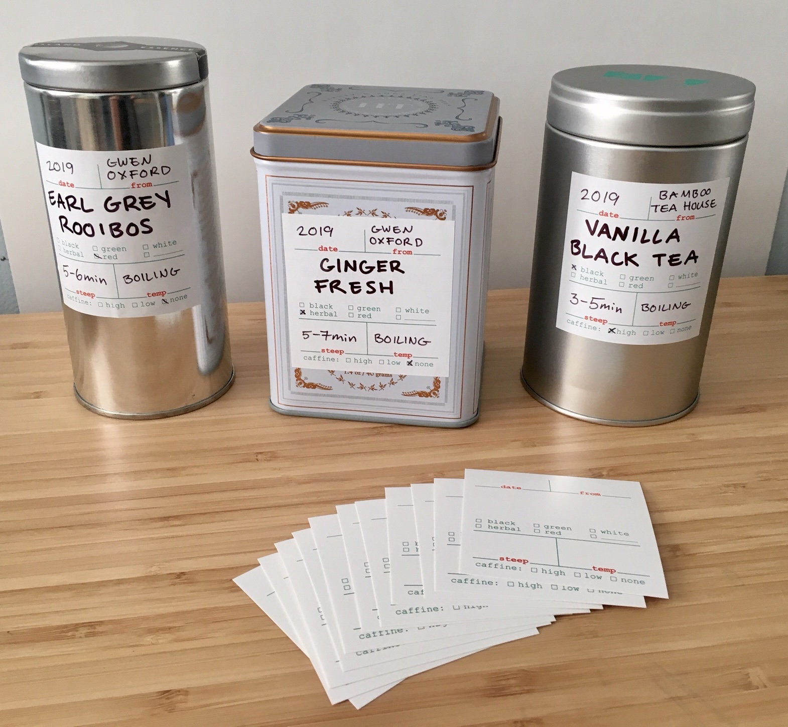 Tea Tin Label // Pantry Organization Stickers // Tea Organizer - Etsy