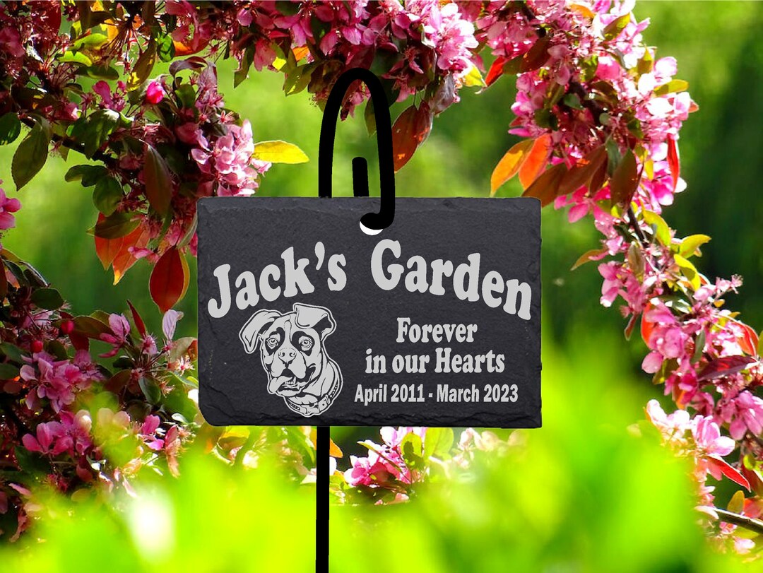 Personalized Dog Memorial Slate Garden Marker With Shepherd's Hook - Etsy
