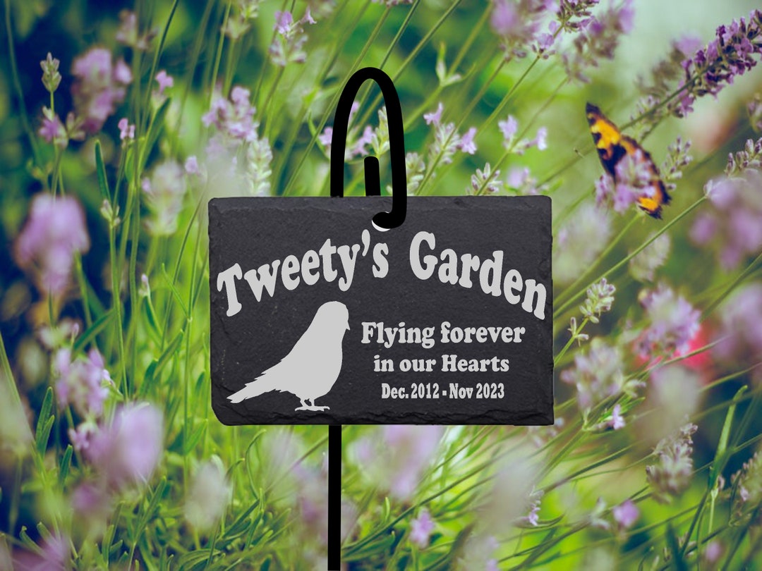 Pet Pigeon Memorial Stone Sign With Shepherd's Hook. Garden Marker ...