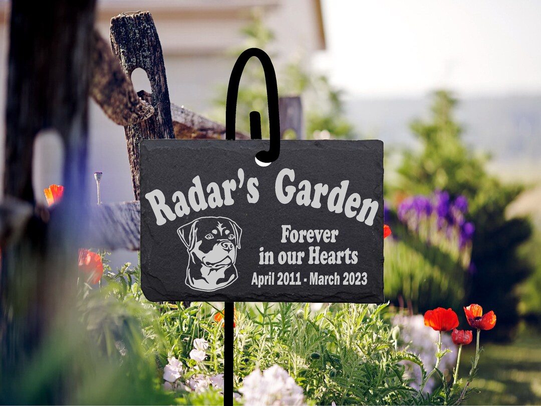 Rottweiler Memorial Stone Sign With Curved Name for With Shepherd's ...