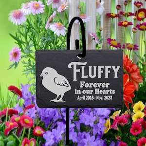 Pick Your Hen Grave Memorial Stone Sign With Shepherd's Hook ...