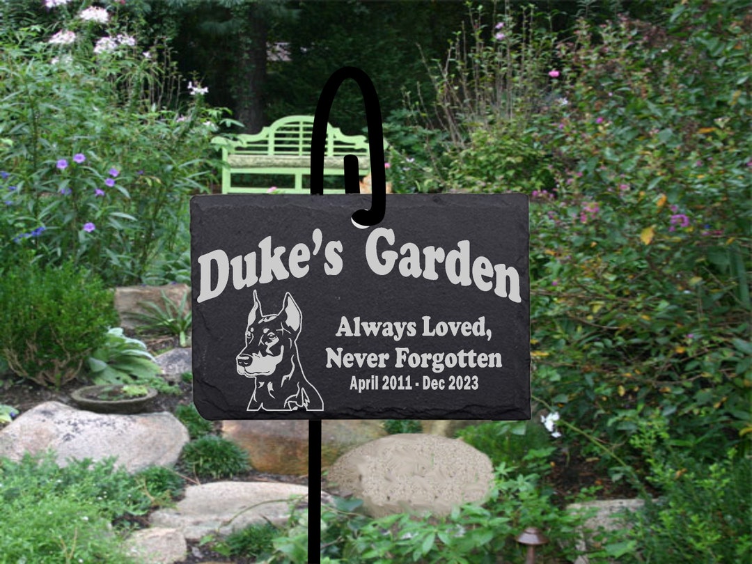 Pick Your Doberman Memorial Stone. Quality SLATE Sign With Curved Name ...