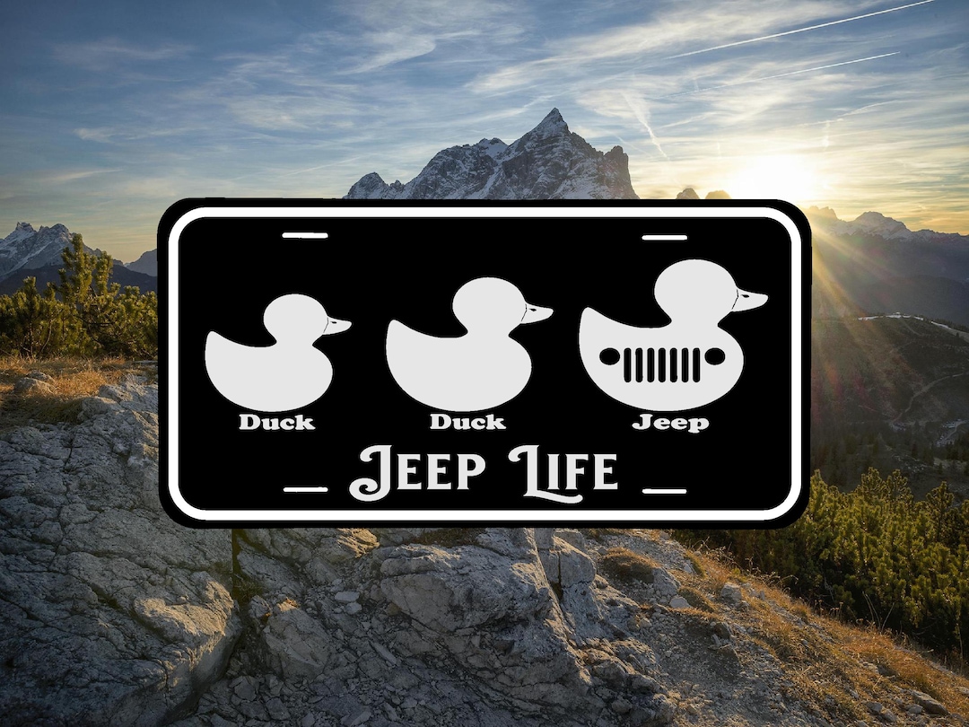 Duck Duck Jeep Aluminum License Plate. Laser Engraved Jeep Logo With ...