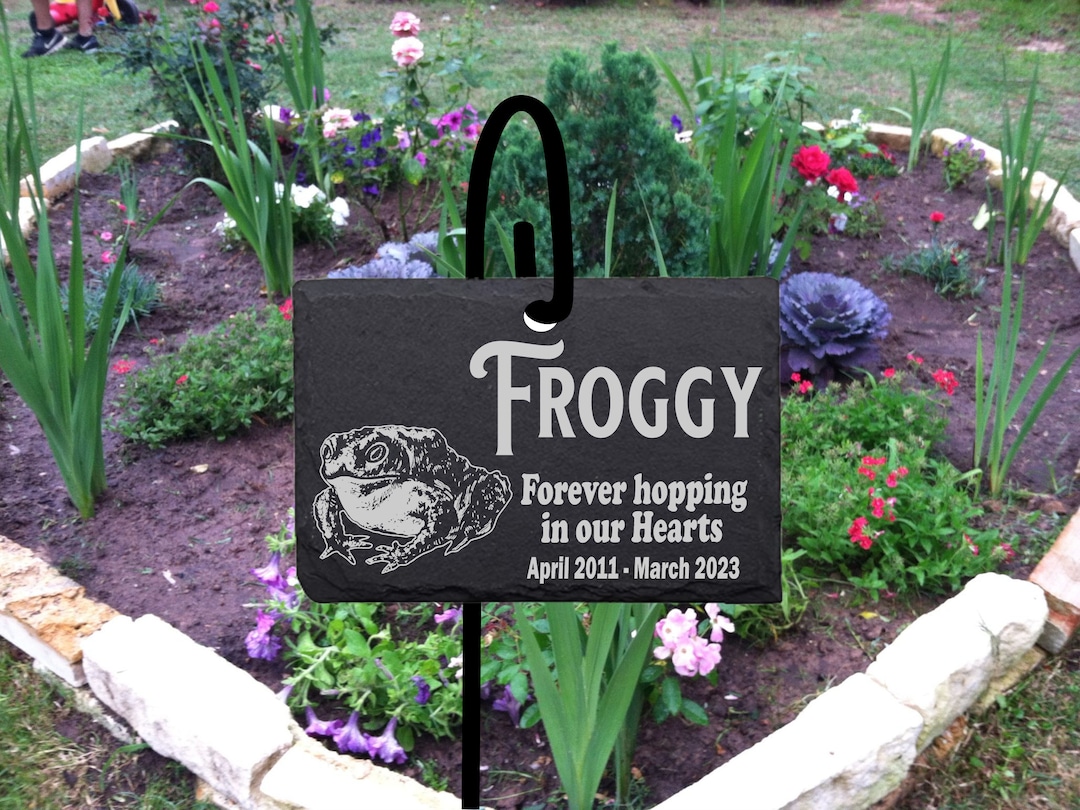 Toad Frog Memorial Sign Marker SLATE With Shepherd's Hook Personalized ...