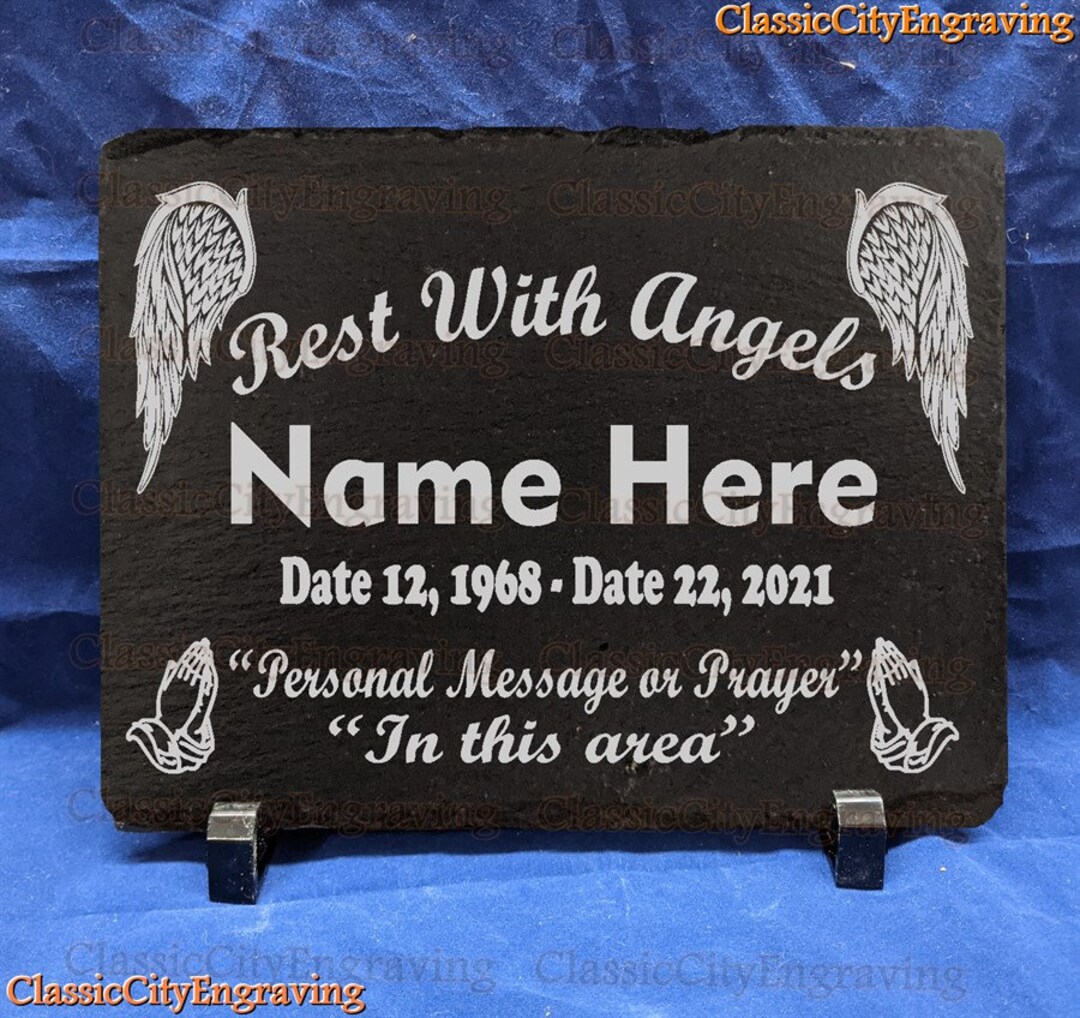 Human Memorial Stone Personalized 8x10 SLATE Plaque Laser Engraved ...