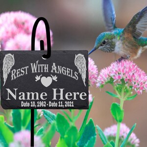 Human Memorial Stone. Quality Slate Sign With Shepherd's Hook for Human ...