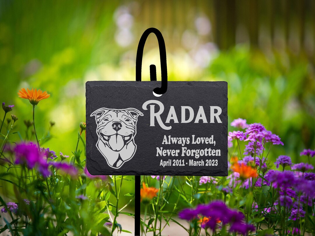 Memorial Plaque for Smiling Pibble Pit Bull Terrier With Shepherd's ...