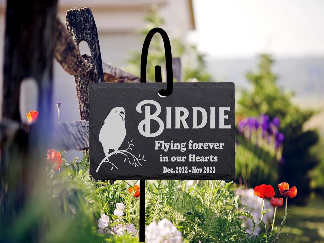 Pick Your Bird Memorial Stone Quality Slate Sign With Shepherd's Hook ...