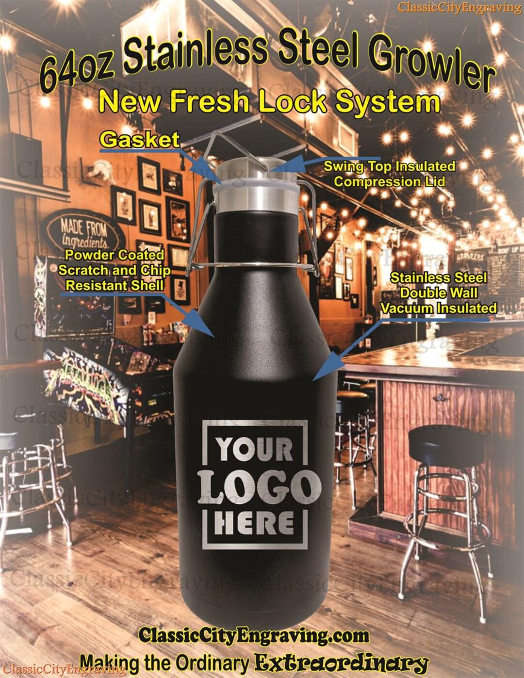 64oz Stainless Steel Beer Growler: Vacuum Insulated Drink Container - Etsy
