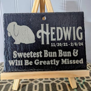 Rabbit Bunny Memorial Stone Sign for Bunny With Shepherd's Hook Garden ...