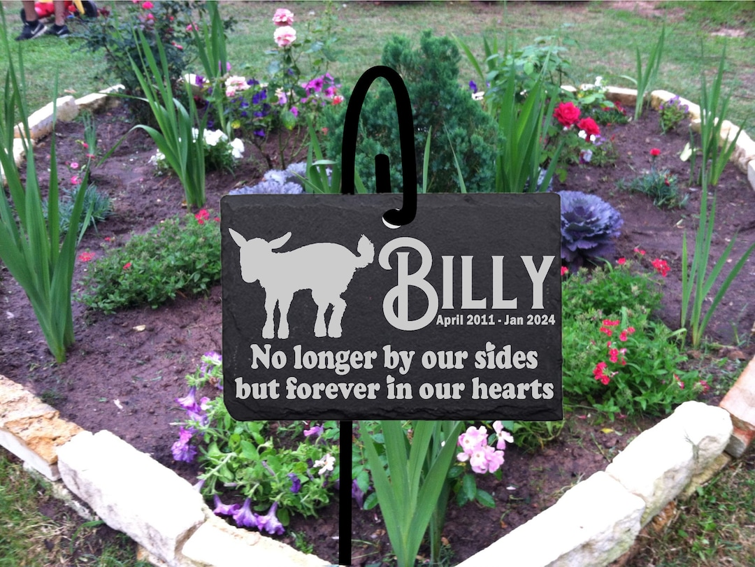 Baby Goat Memorial Stone Sign With Shepherd's Hook Garden Marker ...