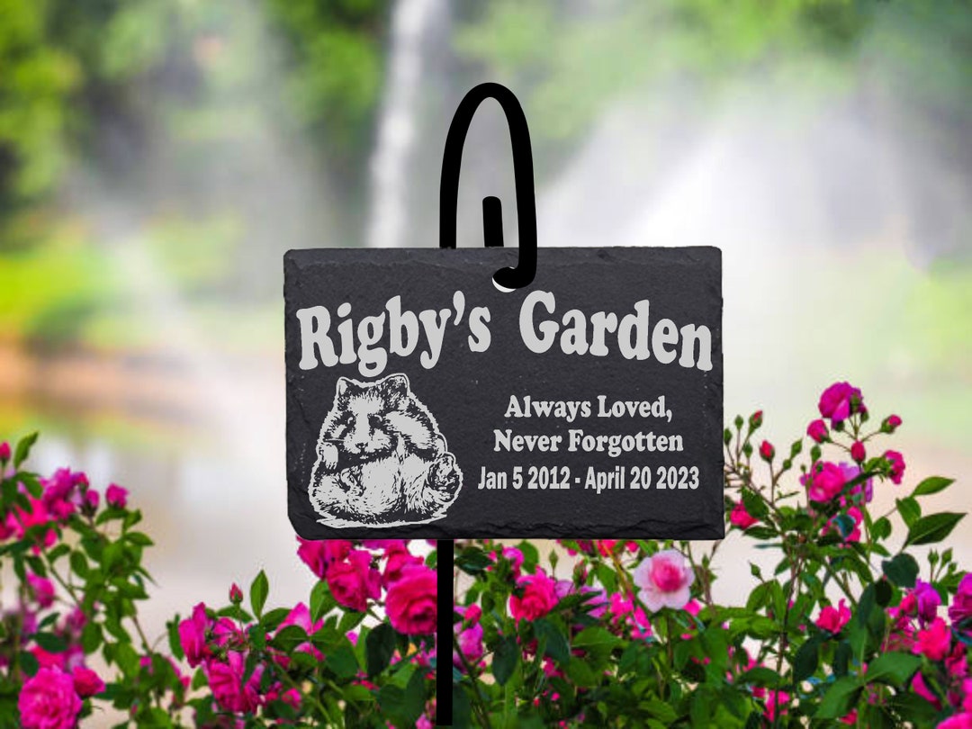 Hamster Grave Memorial Stone Sign With Shepherd's Hook. Personalized ...