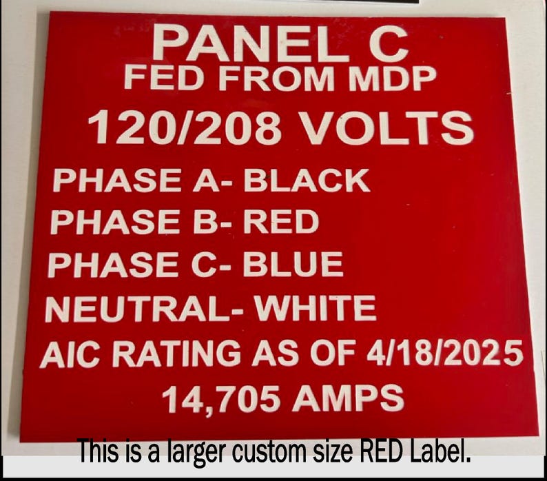 Laser Engraved Red Electrical Label: Custom Laminated Plastic ID Tag - Etsy