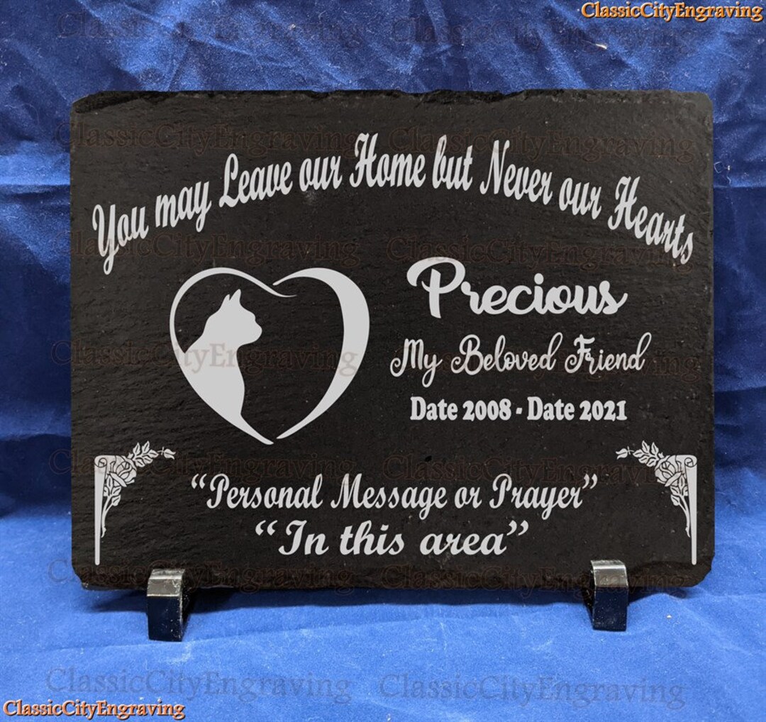 Cat Memorial Stone Slate Plaque Pick Your Cat for Personalized Laser ...