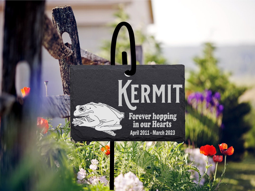Tree Frog Memorial Sign Marker SLATE With Shepherd's Hook Personalized ...