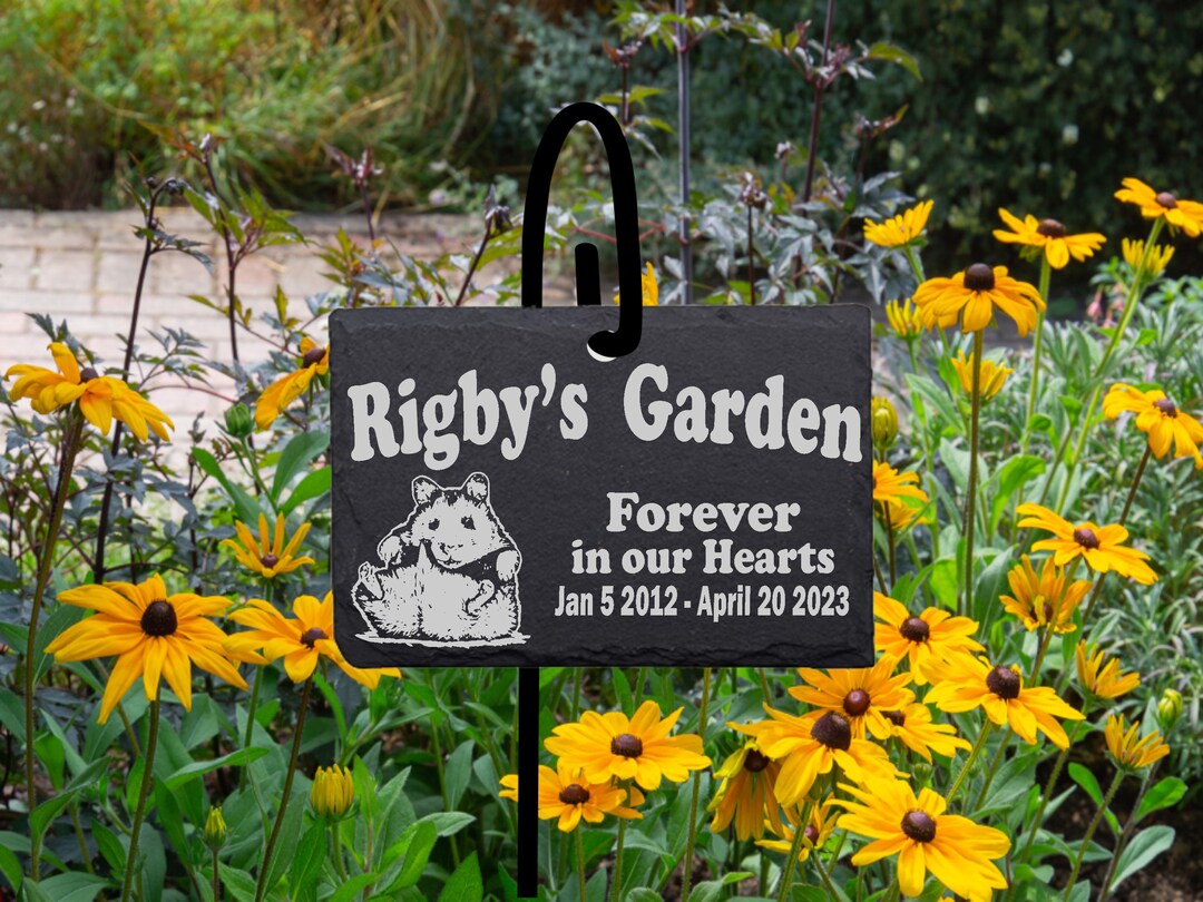 Hamster Grave Memorial Stone Sign With Shepherd's Hook Personalized ...