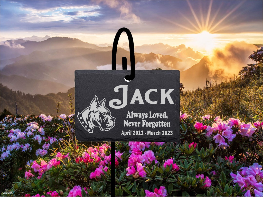 Boxer Memorial Marker Stone Sign for Pets With Shepherd's Hook Garden ...