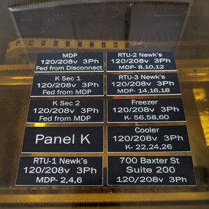 Electrical Labels and Tags Mechanical ID Panel Switch Plates Matte ...