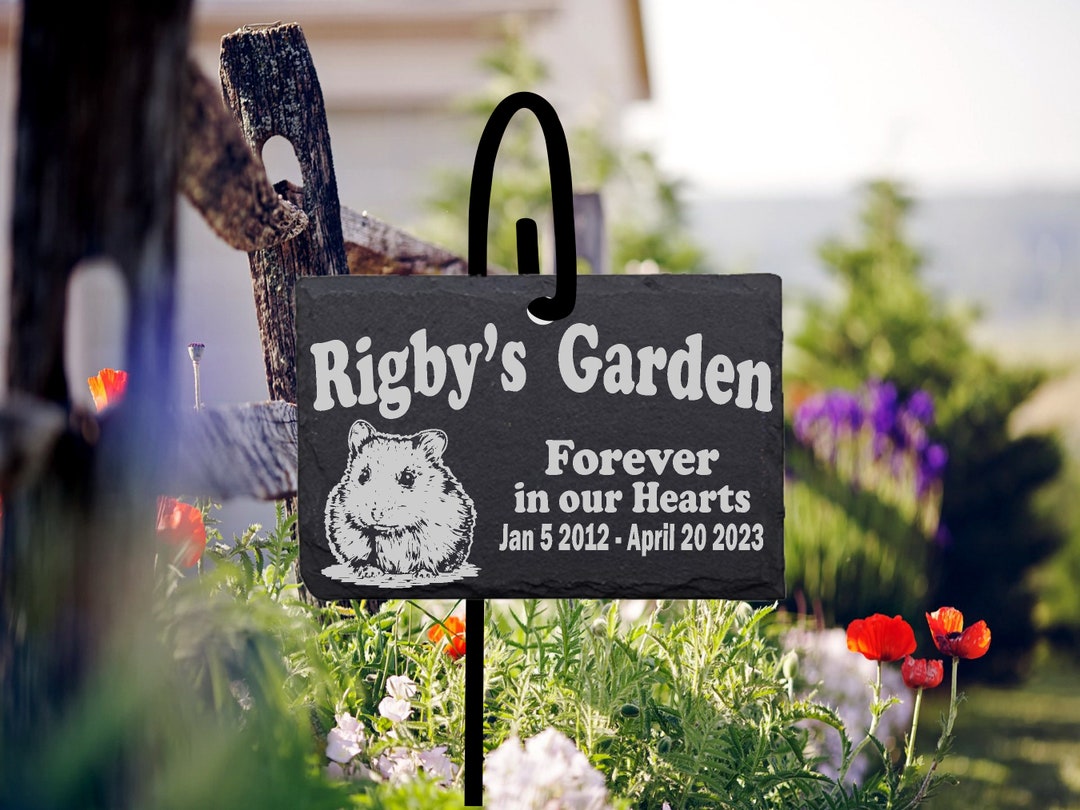 Hamster Grave Memorial Stone Sign With Shepherd's Hook Personalized ...