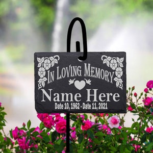 Human Memorial Stone. Quality Slate Sign With Shepherd's Hook for Human ...