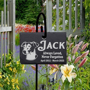 Jack Russell Memorial Stone With Shepherd's Hook Garden Marker ...