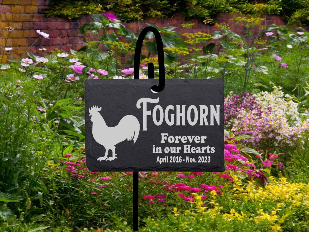 Pick Your Rooster Grave Memorial Stone Sign With Shepherd's Hook ...