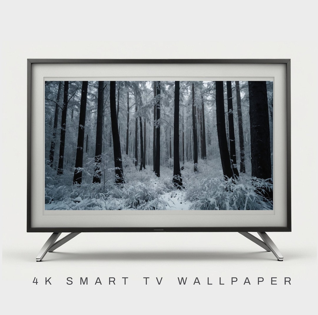 Winter Forest Scene for Samsung Smart TV, Snowy Trees Art, Digital ...