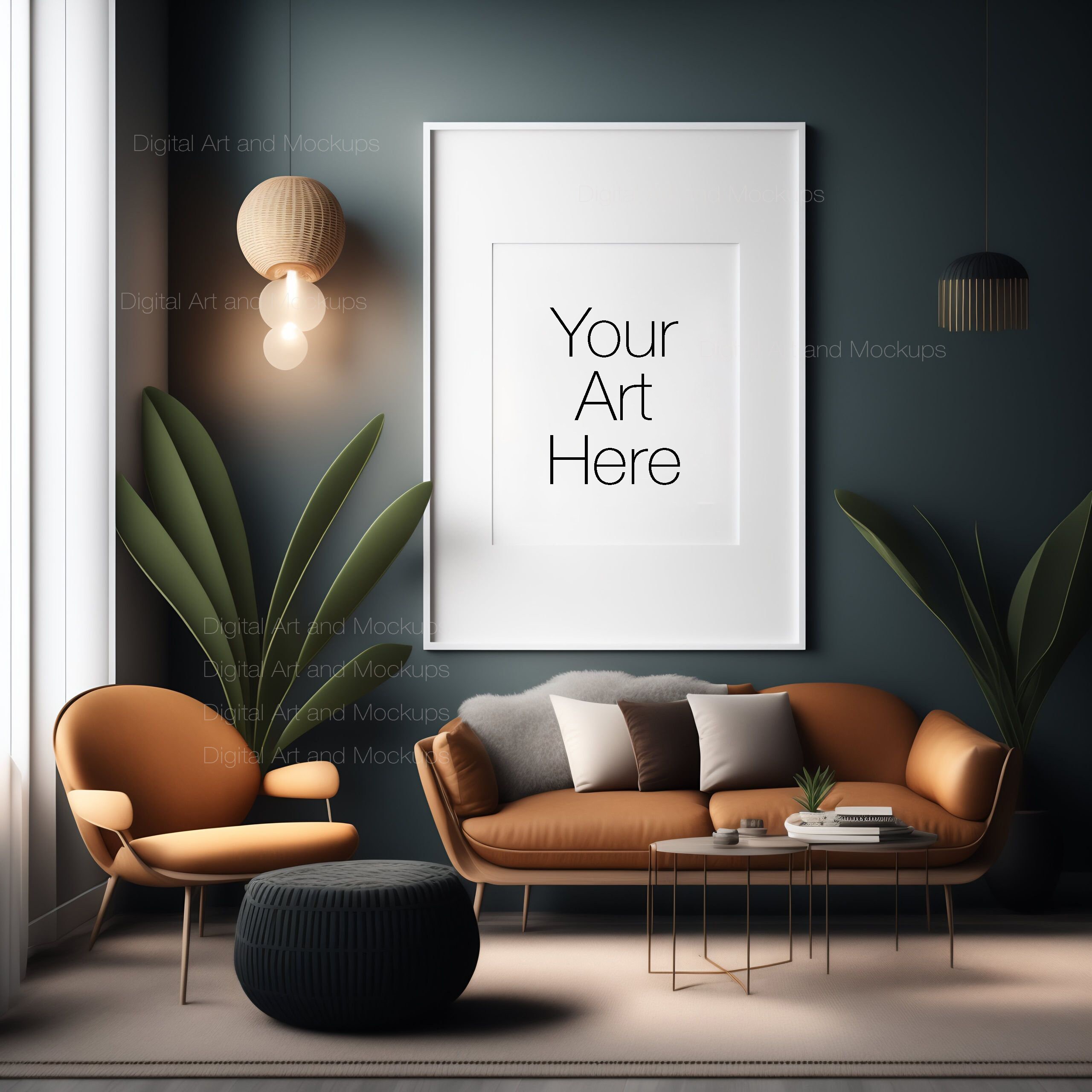 Interior Mockup, Frame Mockup, Art Mockup, Wall Art Mockup, Blank Wall ...