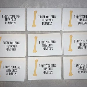 Punny Anatomy Cards Blank Science Cards Humerus Bone Card - Etsy