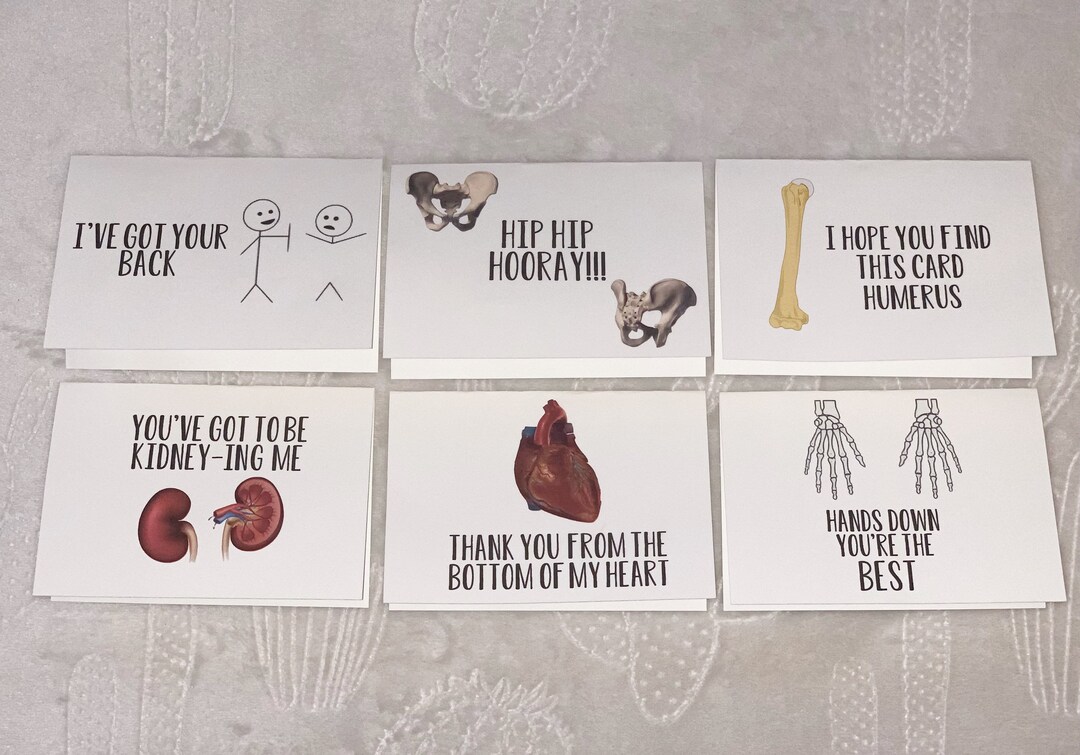 Punny Anatomy Cards Blank Science Cards Humerus Bone Card - Etsy
