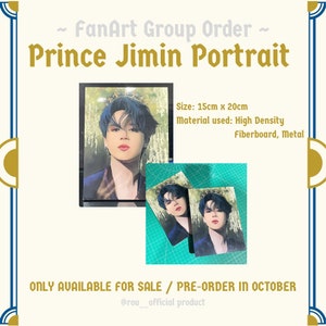 BTS Jimin PRINCE Fanart Portrait Project// Bangtan Decoration BTS Gift ...