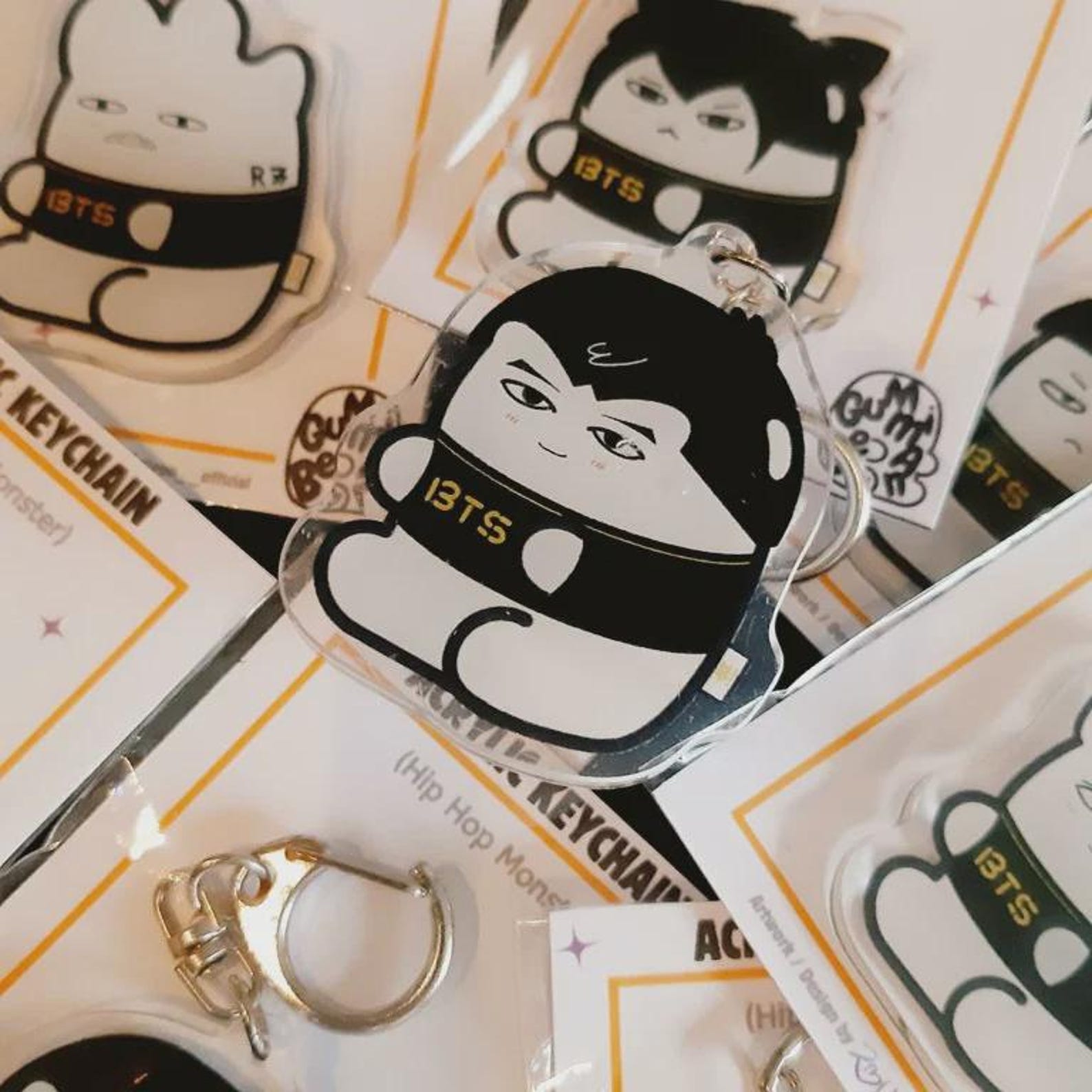 BTS Hip Hop Monster Gummi Bean Acrylic Keychain (bangtan Collectables ...