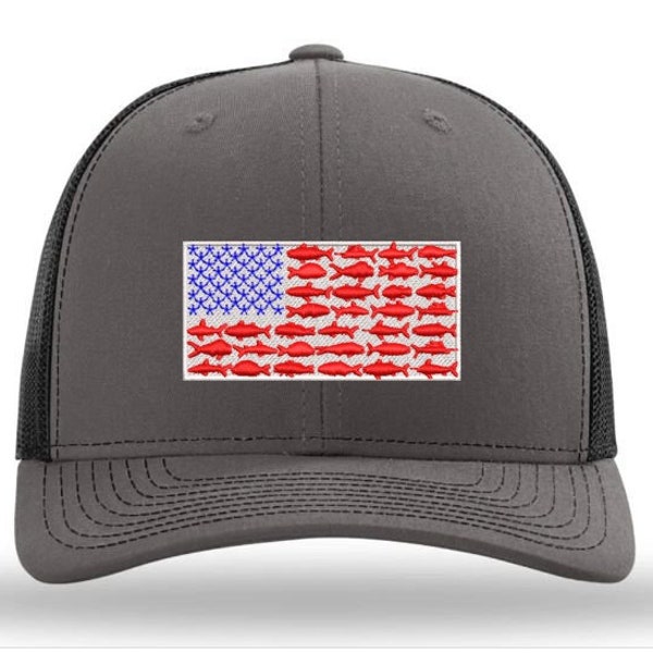 American Flag Hat With Fish - Etsy