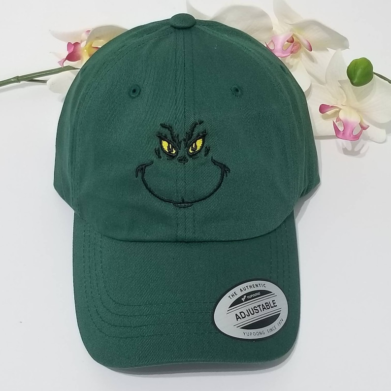 The "grinch" Dad Hat | Grinch Cap | Grinch Hat | Embroidered Hat Santa ...