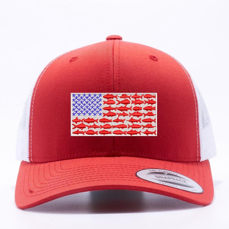 Fish Flag | USA Fish Flag | Fishing Hat | American Fish Flag - Etsy