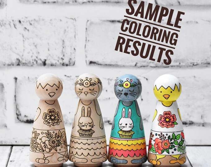 Easter Peg Dolls DIY Easter Craft for Kids Unfinished Wood Peg Dolls ...