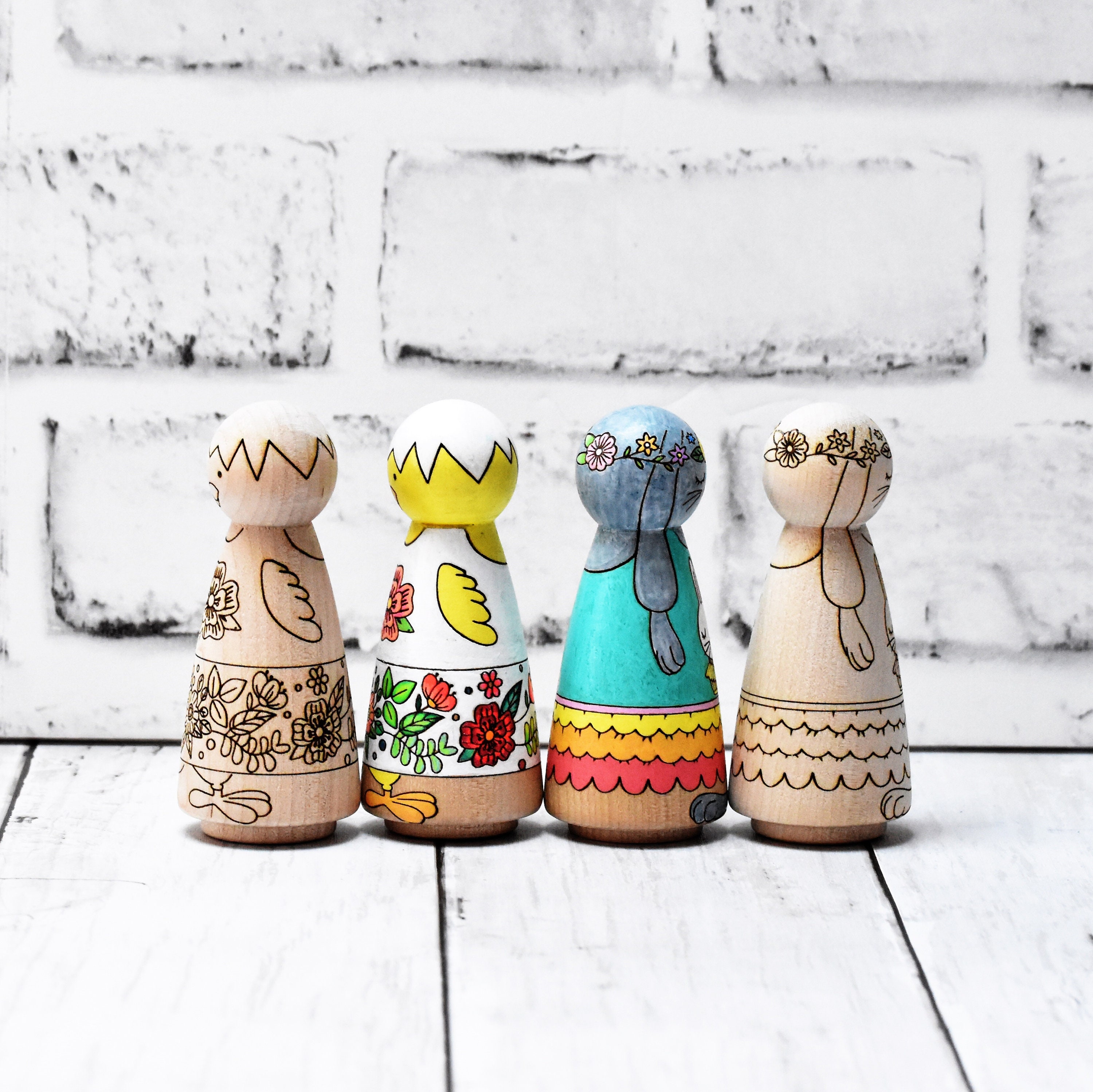 Easter Peg Dolls DIY Easter Craft for Kids Unfinished Wood - Etsy