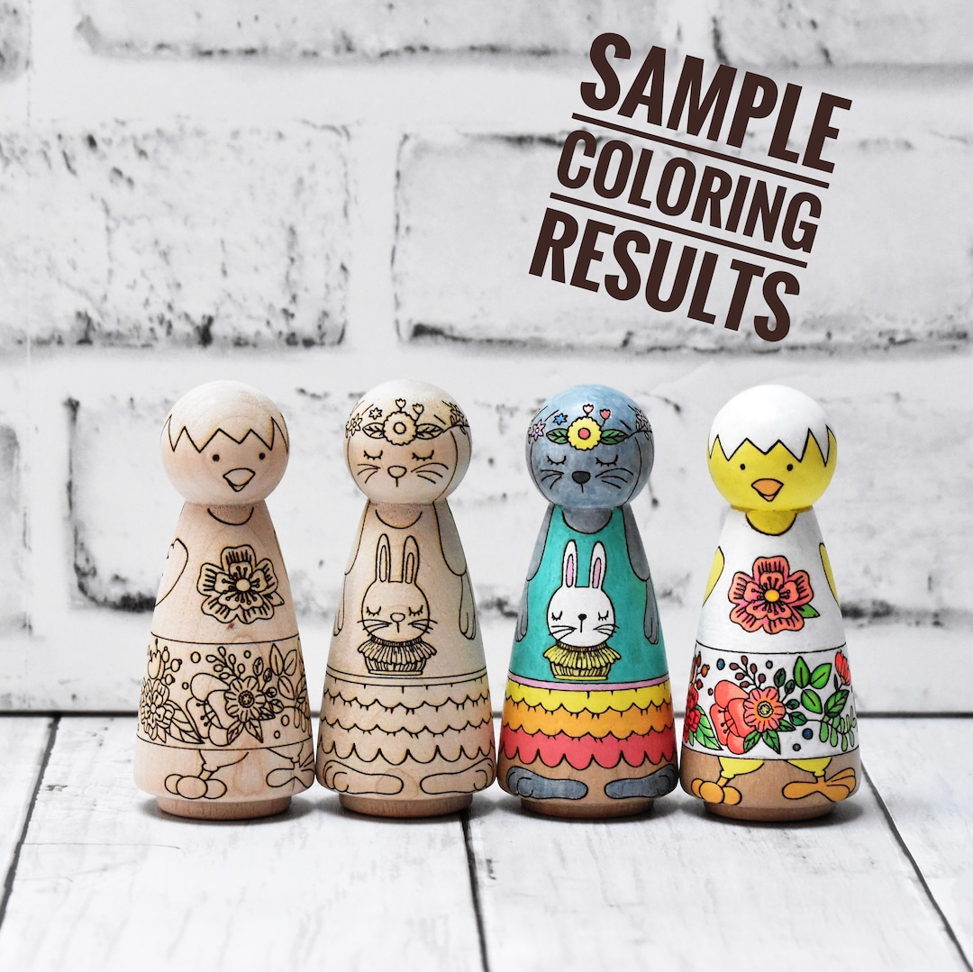 Easter Peg Dolls DIY Easter Craft for Kids Unfinished Wood Peg Dolls ...