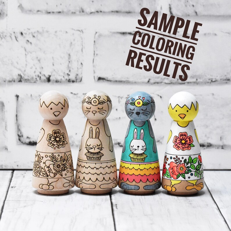 Easter Peg Dolls DIY Easter Craft for Kids Unfinished Wood - Etsy
